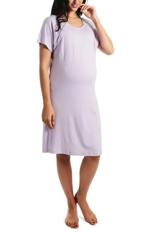 EVERLY GREY Rosa Maternity/nursing Hospital Gown - Lavender