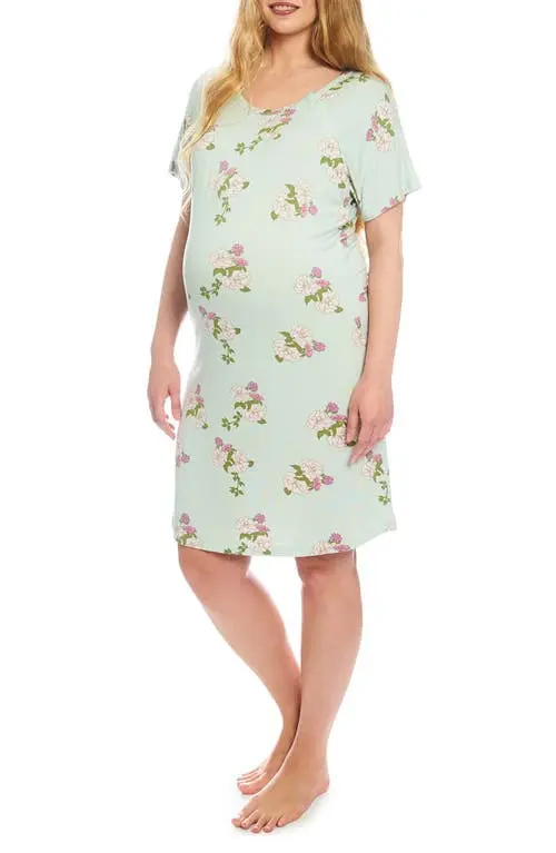 EVERLY GREY Rosa Maternity/nursing Hospital Gown - Peony