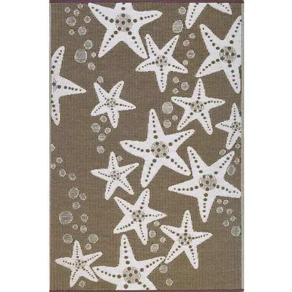 MAD MATS Starfish Modern Taupe - Taupe And White