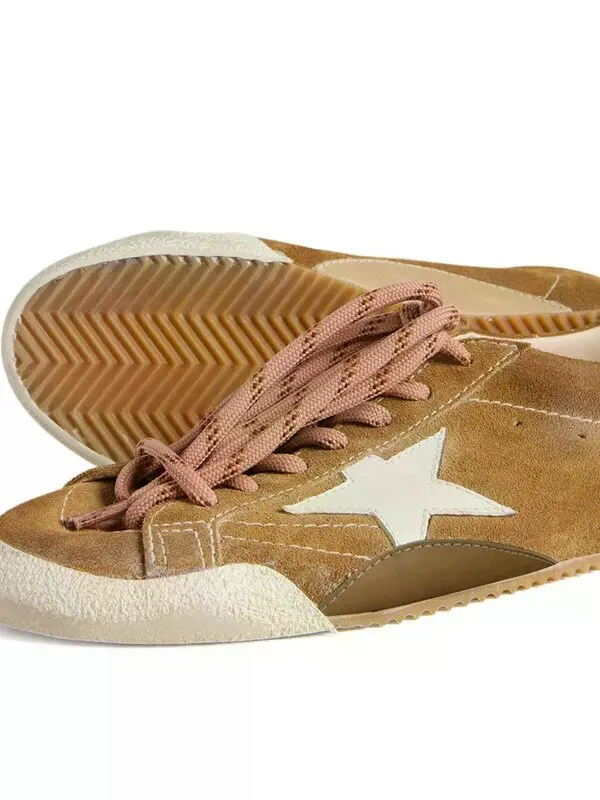 GOLDEN GOOSE True-star" Suede Sneakers With Platinum Heel Tab - Brown