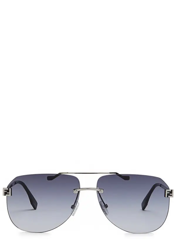 Fendi Rimless Aviator-style Sunglasses - Black