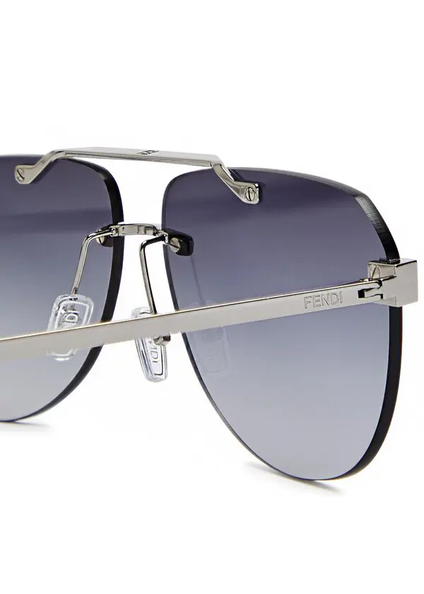 Fendi Rimless Aviator-style Sunglasses - Black