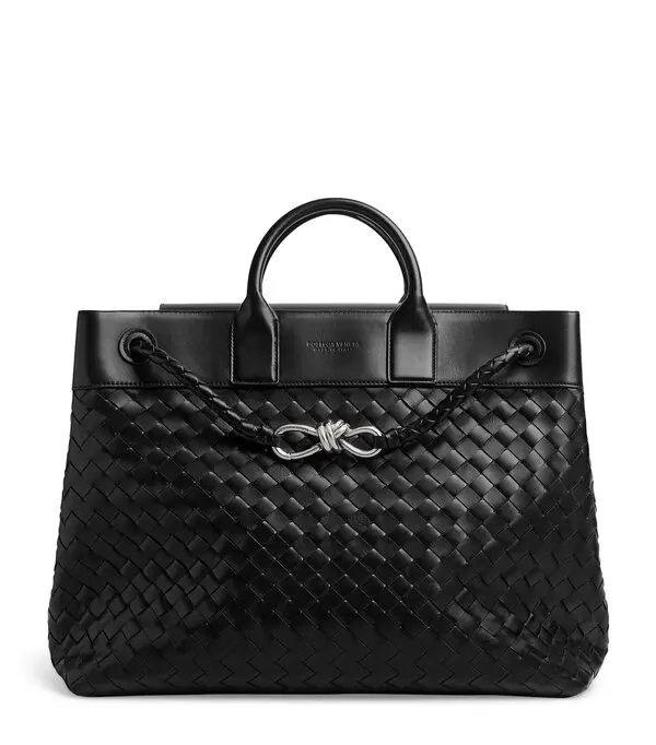 Bottega Veneta Leather Andiamo Voyager Cross-body Bag - Grey