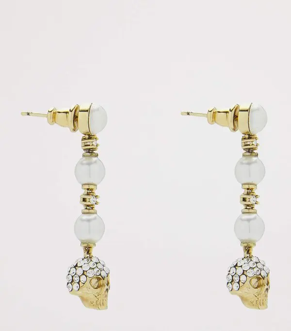 Alexander McQueen Faux Pearl And Skull Earrings