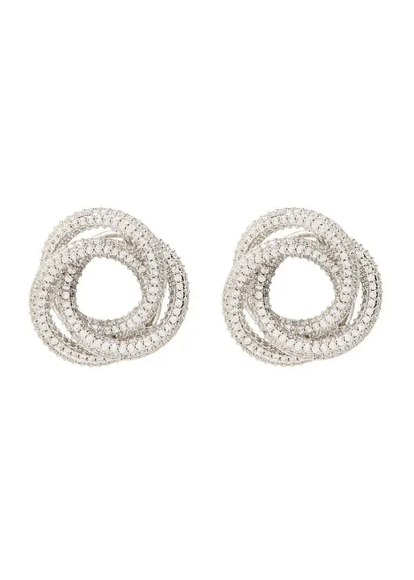 CZ BY KENNETH JAY LANE Crystal-embellished Drop Earrings - Silver