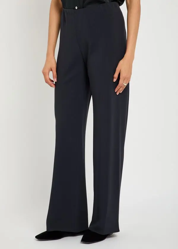 Vince Crepe Straight-leg Trousers - Navy