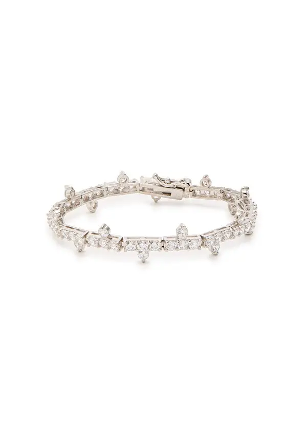 CZ BY KENNETH JAY LANE Crystal-embellished Rhodium-plated Bracelet - Silver