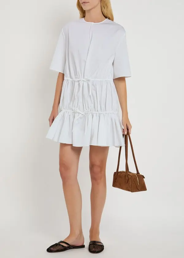Alaïa Cotton-poplin Mini Dress - White