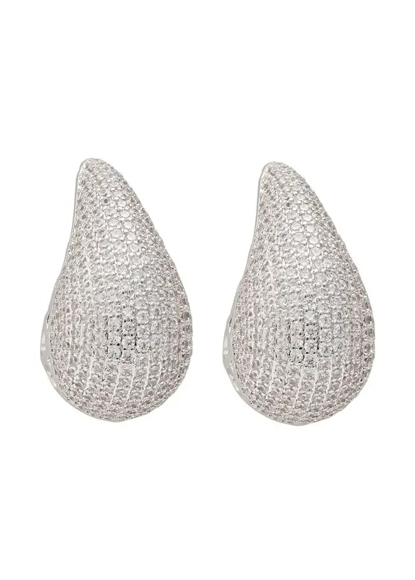CZ BY KENNETH JAY LANE Crystal-embellished Drop Earrings - Silver