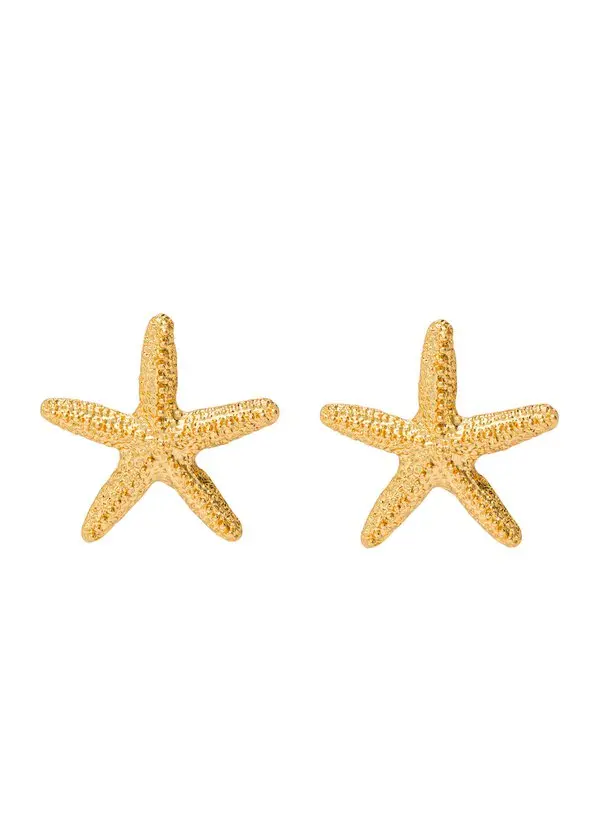 KENNETH JAY LANE Starfish 22kt -plated Drop Earrings - Gold
