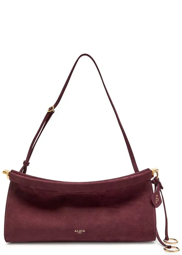 Alaïa East West Nubuck Shoulder Bag - Burgundy