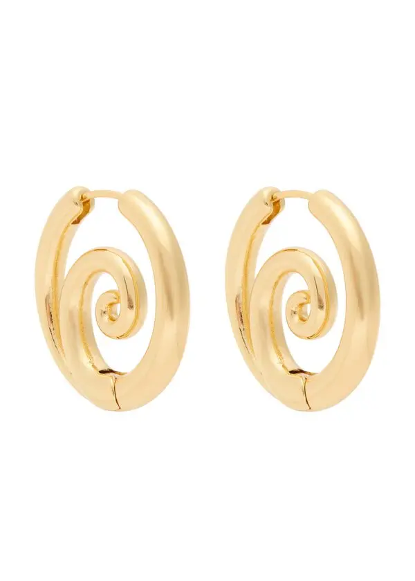 KENNETH JAY LANE Swirl 22kt-plated Hoop Earrings - Gold