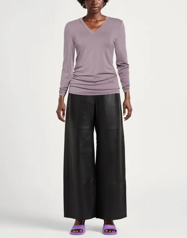 Alpha Studio Viscose & Elastane V-neck Long Sleeve T-shirt