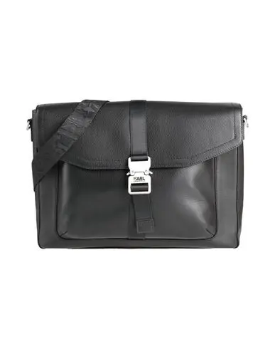 Karl Lagerfeld Pebbled-leather Computer Bag - Black