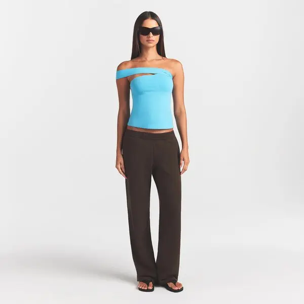 SKIMS Straight Leg French Terry Pants - Espresso