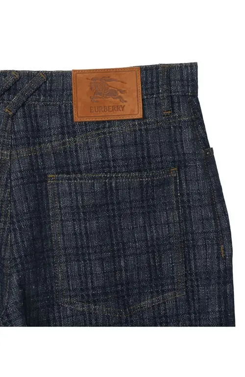 Burberry Check Jacquard Denim Shorts