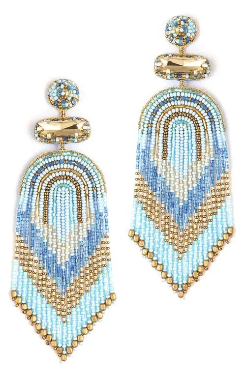 Deepa Gurnani Ishani Beaded Drop Earrings - Baby Blue