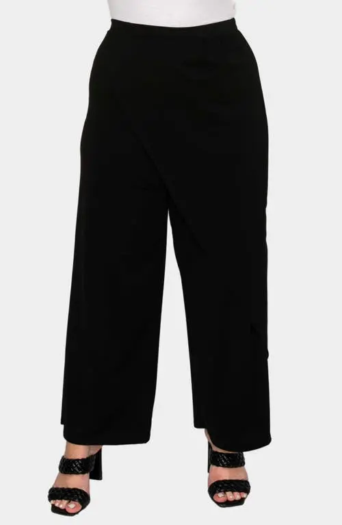 L I V D Ivy Faux Wrap High-waisted Pants - Black