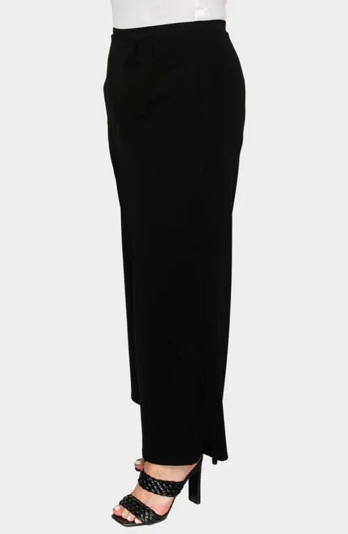L I V D Ivy Faux Wrap High-waisted Pants - Black