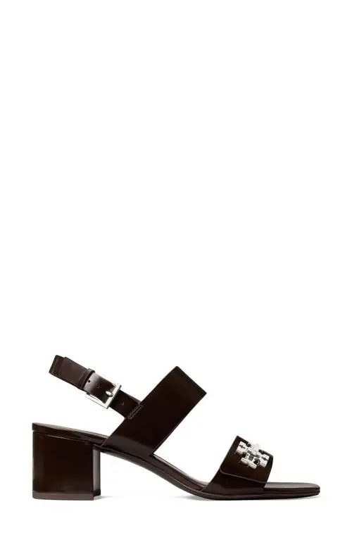 Tory Burch T Lock Block Heel Sandal - Dark Cocoa