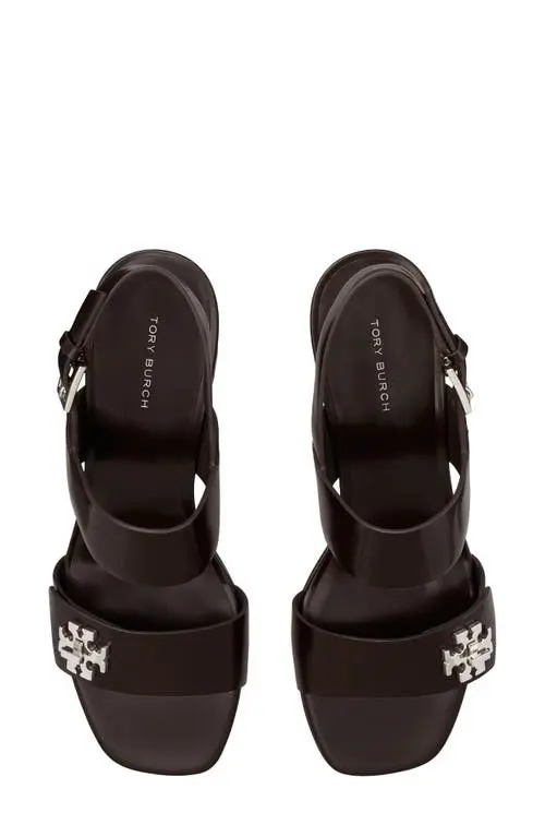 Tory Burch T Lock Block Heel Sandal - Dark Cocoa