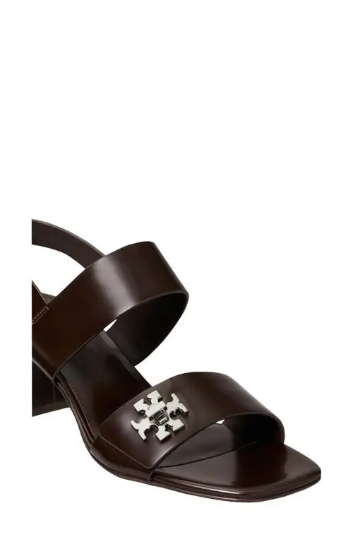 Tory Burch T Lock Block Heel Sandal - Dark Cocoa