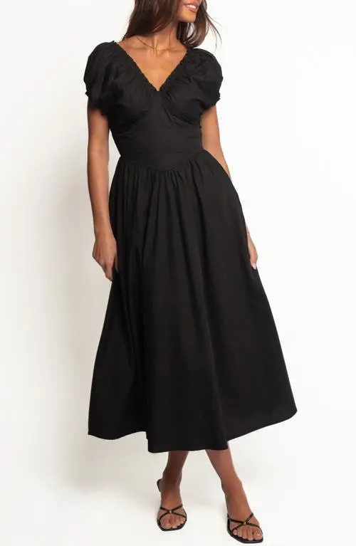 PETAL & PUP Larson Midi Sundress - Black