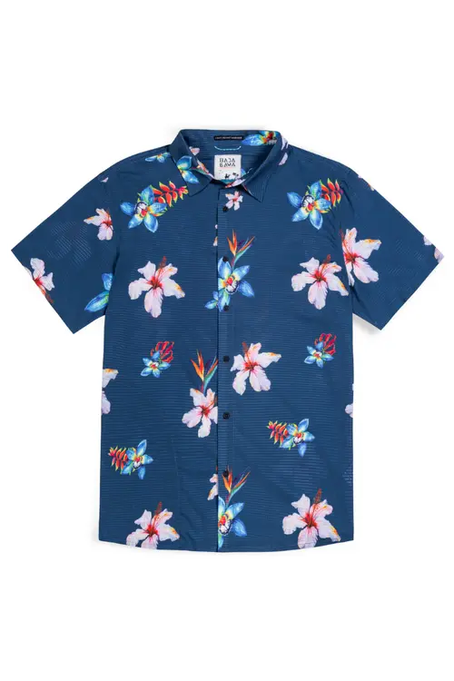 BAJA LLAMA Floral Print Mojave Button Up Shirt