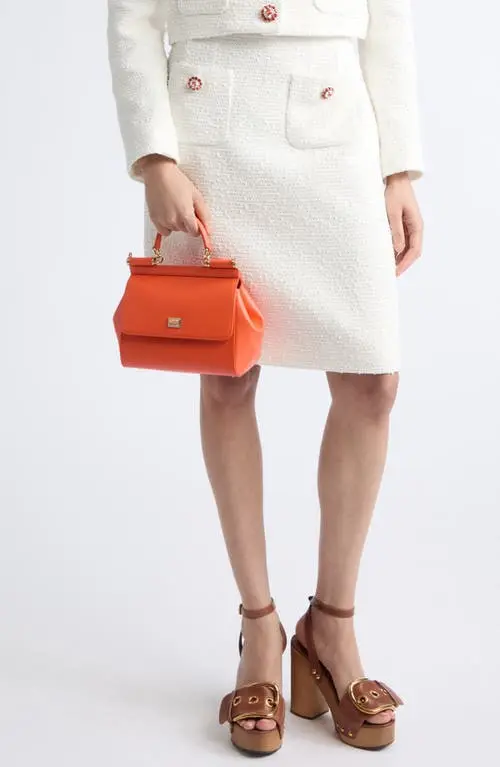 Dolce & Gabbana Sicily Leather Top Handle Bag - 81166 Orange