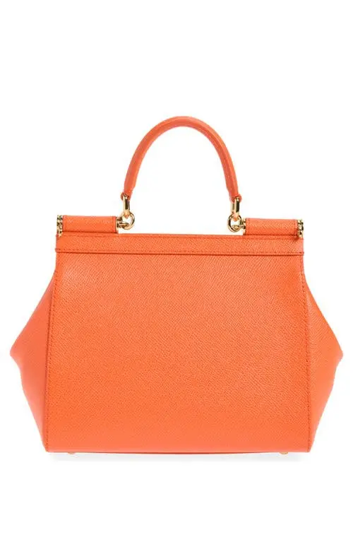 Dolce & Gabbana Sicily Leather Top Handle Bag - 81166 Orange