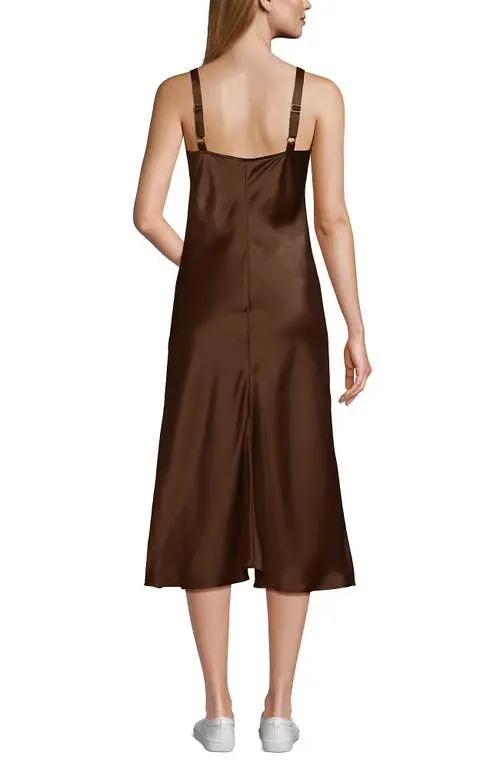 LANDS' END Satin Slip Midi Dress