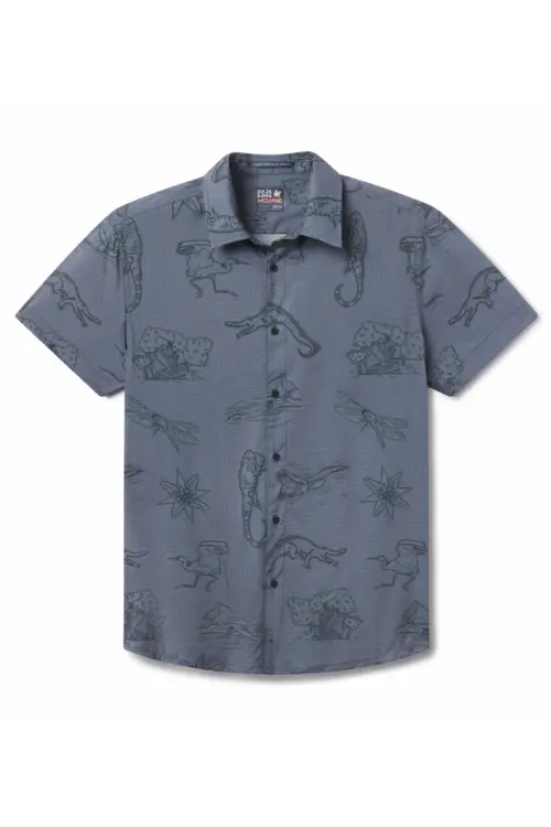 BAJA LLAMA Printed Button-up Shirt - Black