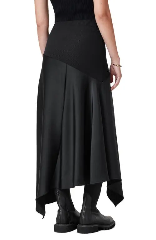 ALLSAINTS Pia Mixed Media Asymmetric Skirt