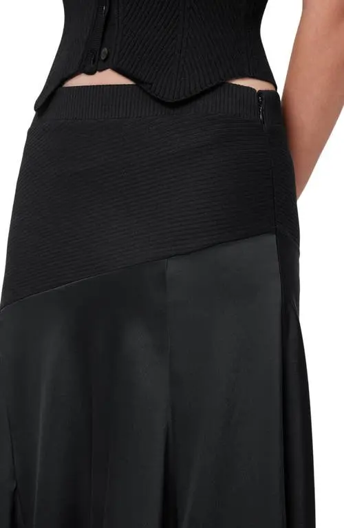 ALLSAINTS Pia Mixed Media Asymmetric Skirt