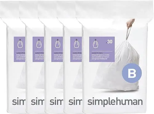 SIMPLEHUMAN Code B Custom Fit Liners With Quick Dispense Packs - 150 Liners