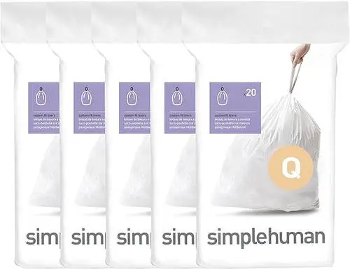 SIMPLEHUMAN Code Q Custom Fit Liners With Quick Dispense Packs - 100 Liners
