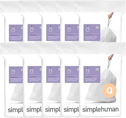 SIMPLEHUMAN Code Q Custom Fit Liners With Quick Dispense Packs - 200 Liners