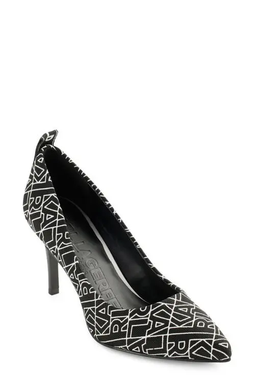Karl Lagerfeld Paris Royale Pointed Toe Pump - Black/ White