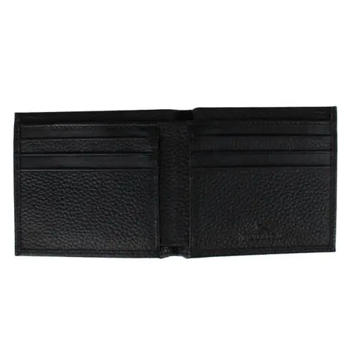 Trafalgar Pierce Pebble Grain Classic Leather Bi-fold Wallet - Black