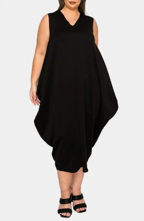 L I V D Sleeveless V-neck Dress - Black
