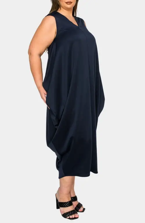 L I V D Sleeveless V-neck Dress - Navy