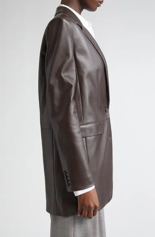 Michael Kors Leather Boyfriend Blazer