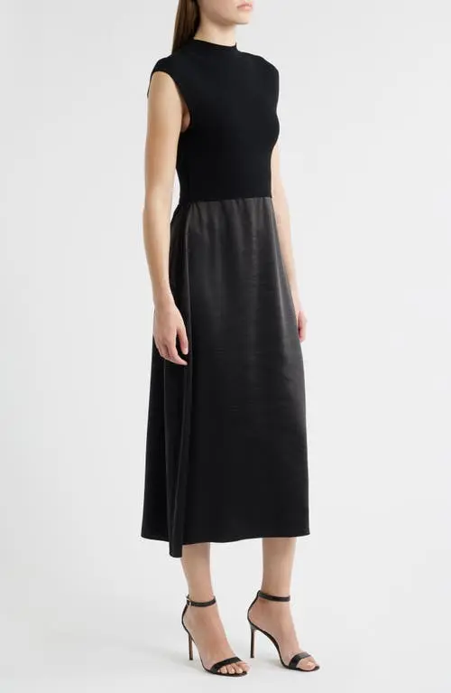 BOSS Ferdolini Mixed Media Midi Dress - Blk