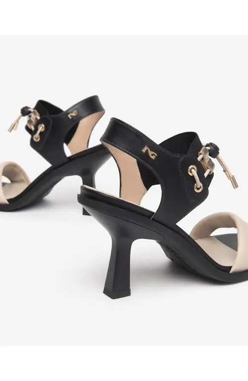 NEROGIARDINI Bungee Ankle Strap Sandal - Black