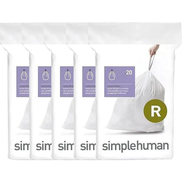 SIMPLEHUMAN Code R Custom Fit Liners With Quick Dispense Packs - 100 Liners