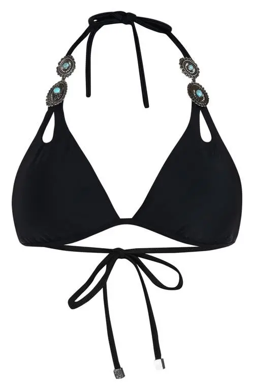 L'Agence Annabelle Concho Embellished Underwire Bikini Top