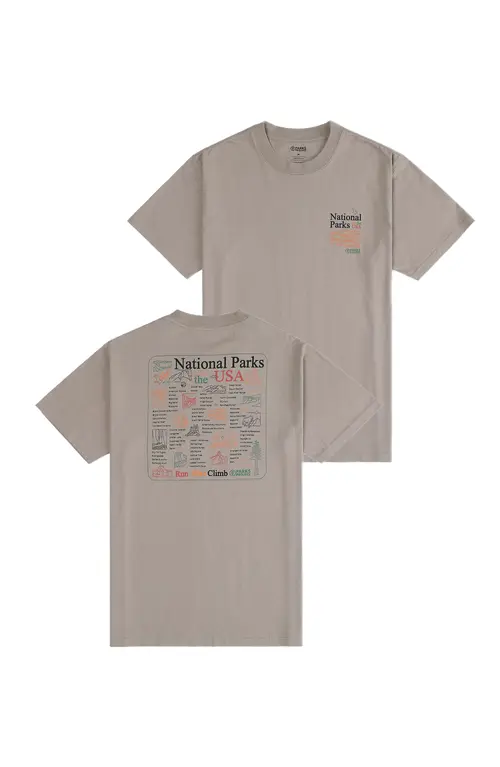 PARKS PROJECT National Parks Outline Checklist Tee - Mushroom Grey