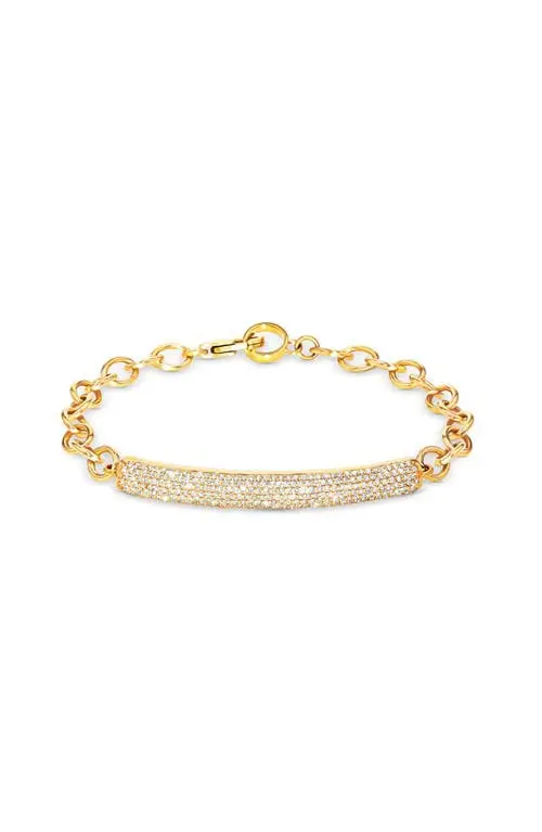 Sheryl Lowe Diamond Tube Link Bracelet - 14kt Yellow Gold