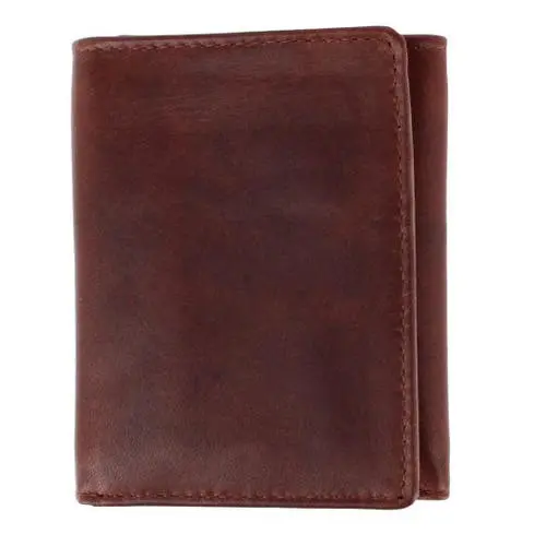 Trafalgar Tennyson Tri-fold Genuine Leather Wallet With Id Window - Brown