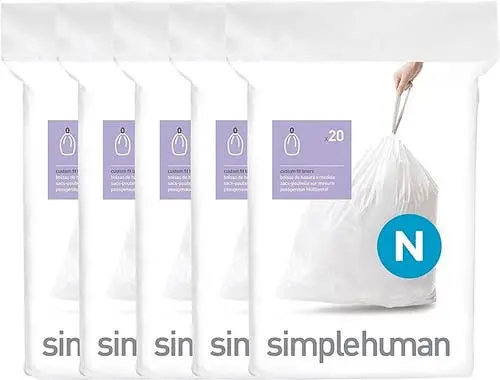 SIMPLEHUMAN Code N Custom Fit Liners With Quick Dispense Packs - 100 Liners